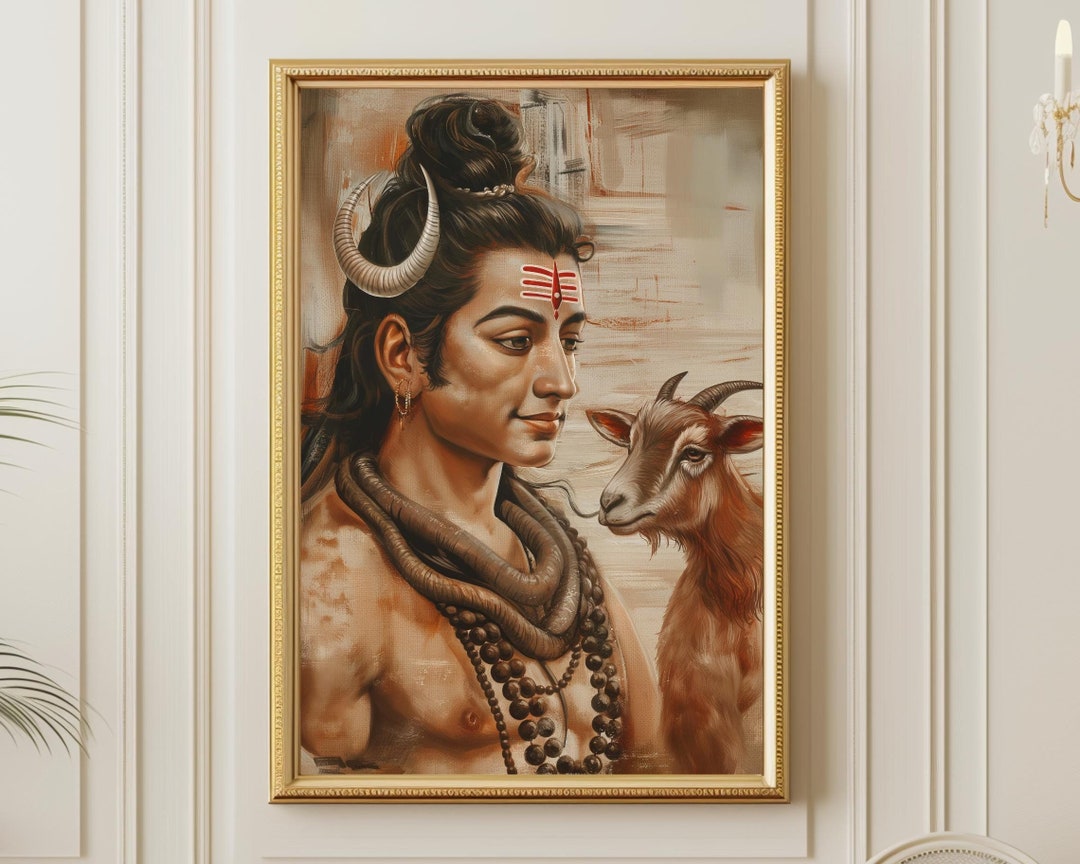 Lord Shiva Art Print, Hindu God Kalamkari Painting, Indian Home Decor ...