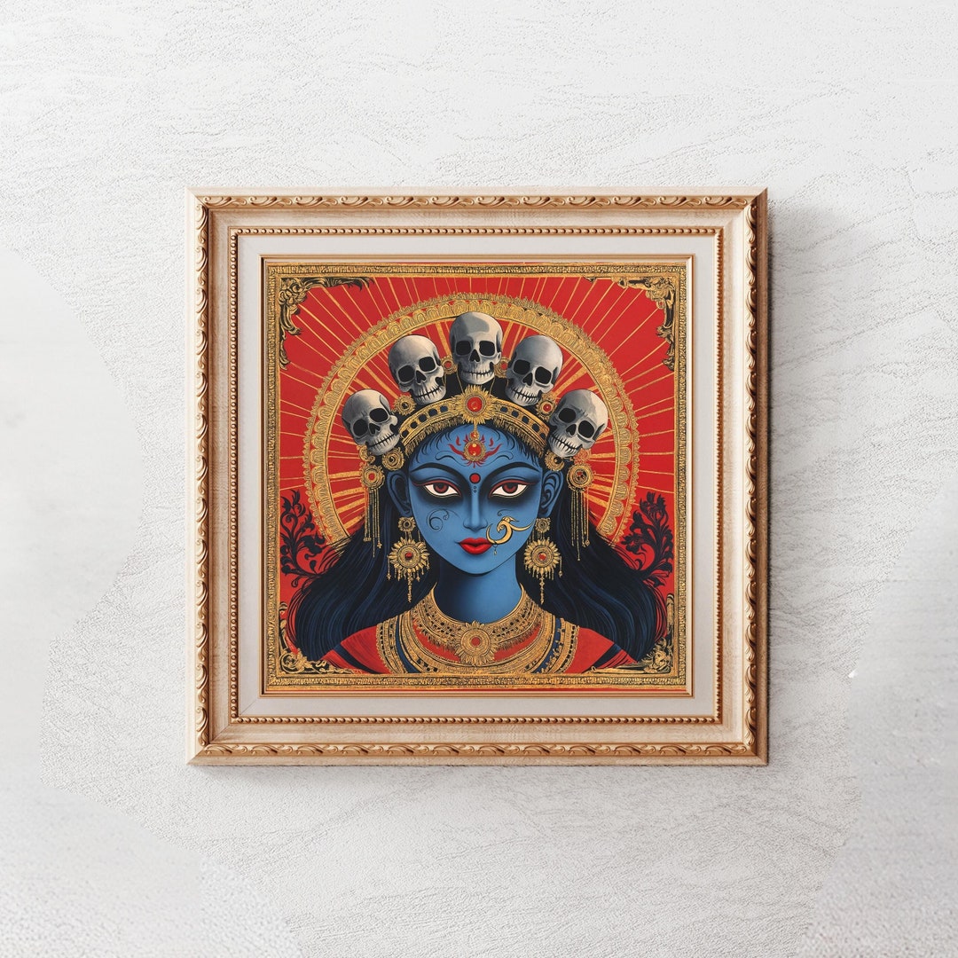 Goddess Kali Painting, Hindu God Printable Wall Art, Kali Ma Poster ...