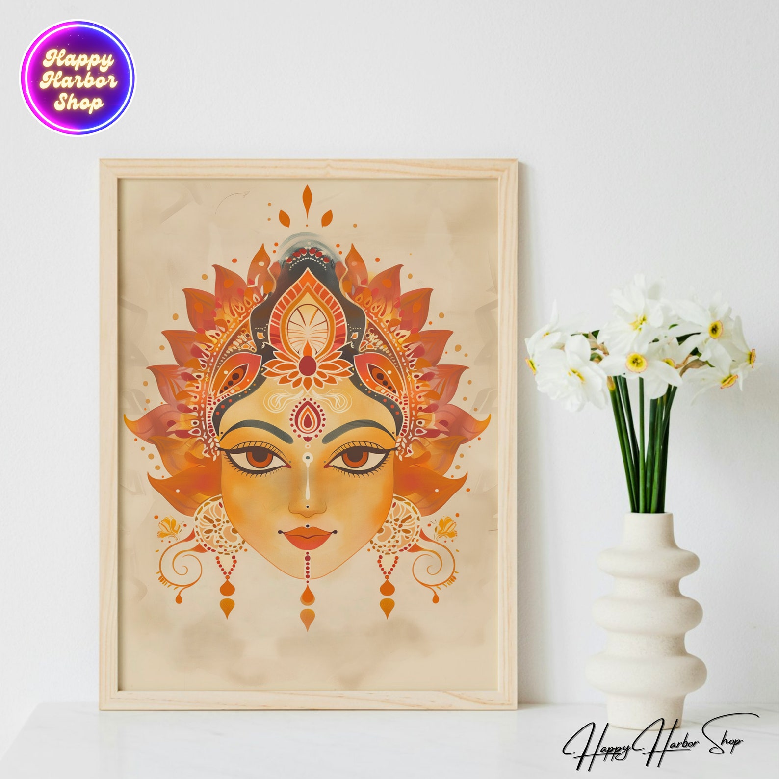 Durga Maa Painting Hindu Art Goddess Religious Wall Art Hinduism ...