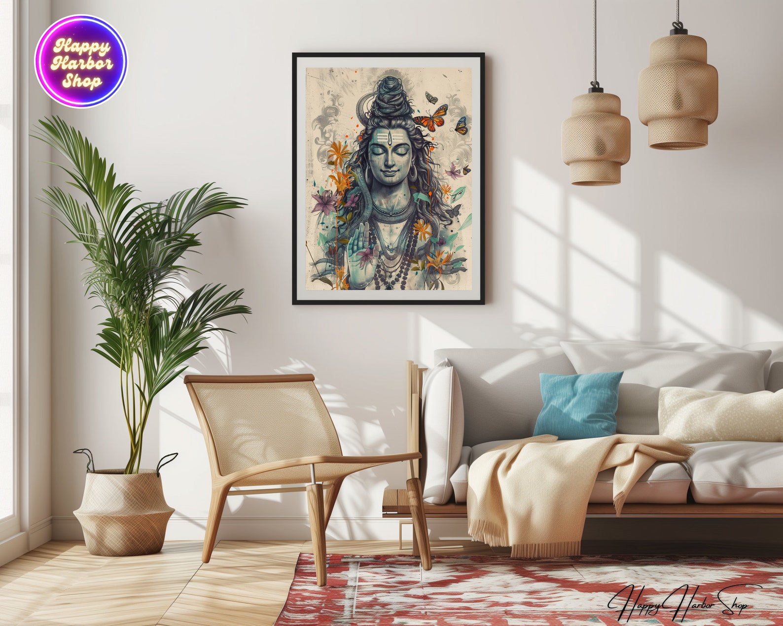 Lord Shiva Wall Art, Shiva Print, Traditional Hindu God Painting ...