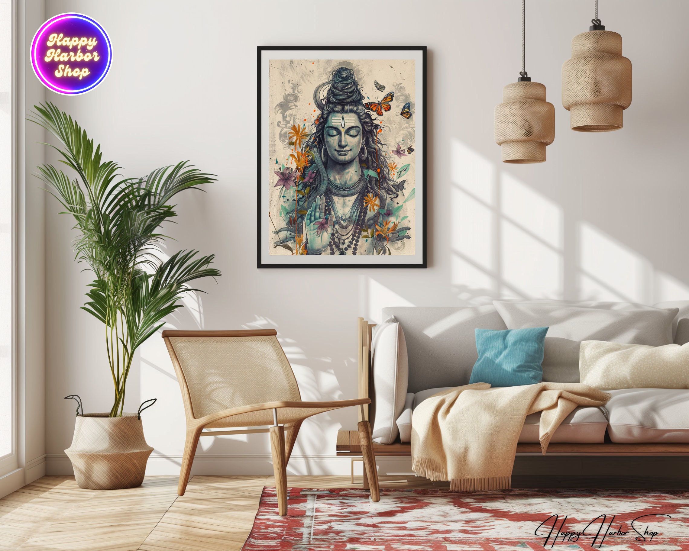 Lord Shiva Wall Art, Shiva Print, Traditional Hindu God Painting ...