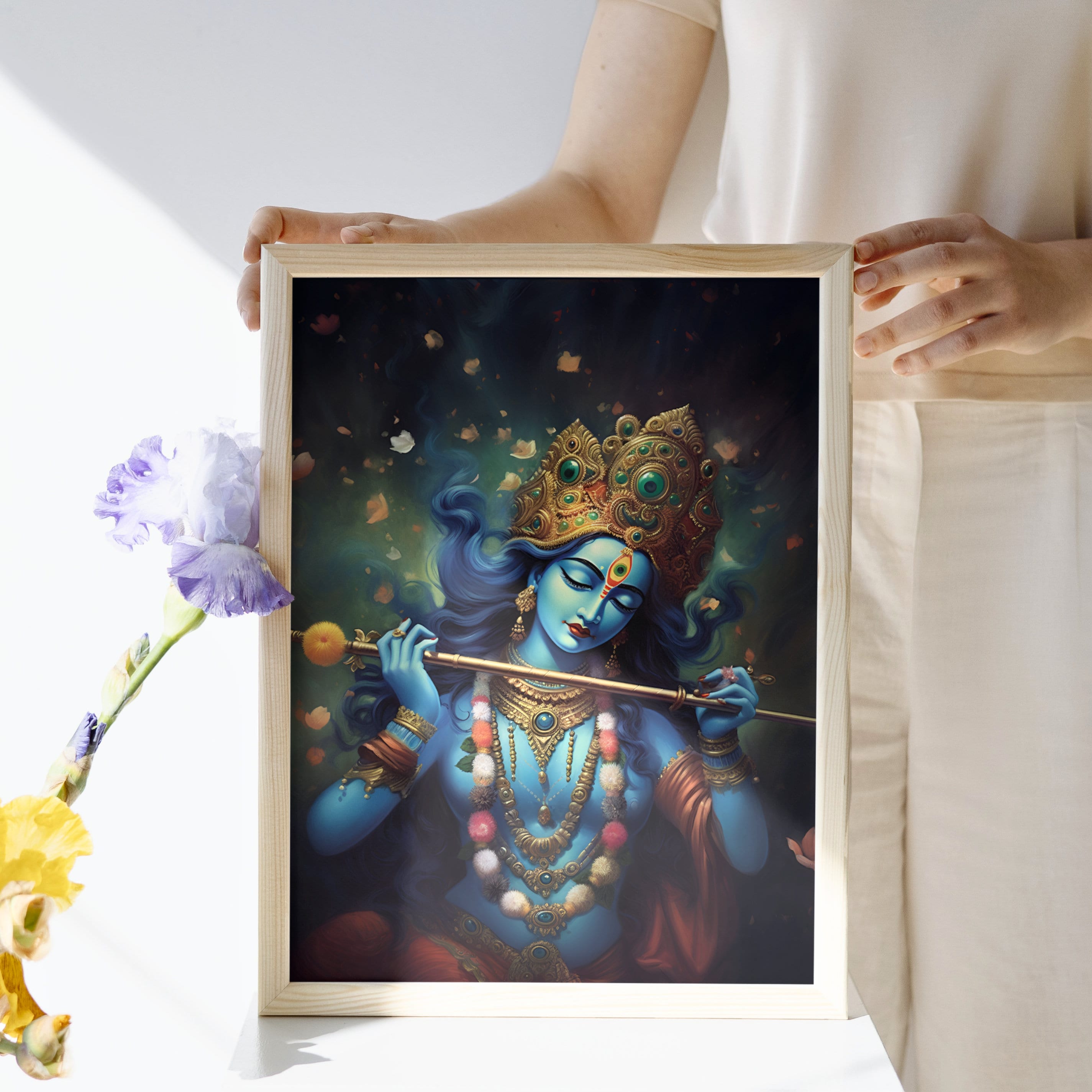 KRISHNA PAINTING Canvas, Krishna Picture, Lord Krishna Print Art, Hindu ...