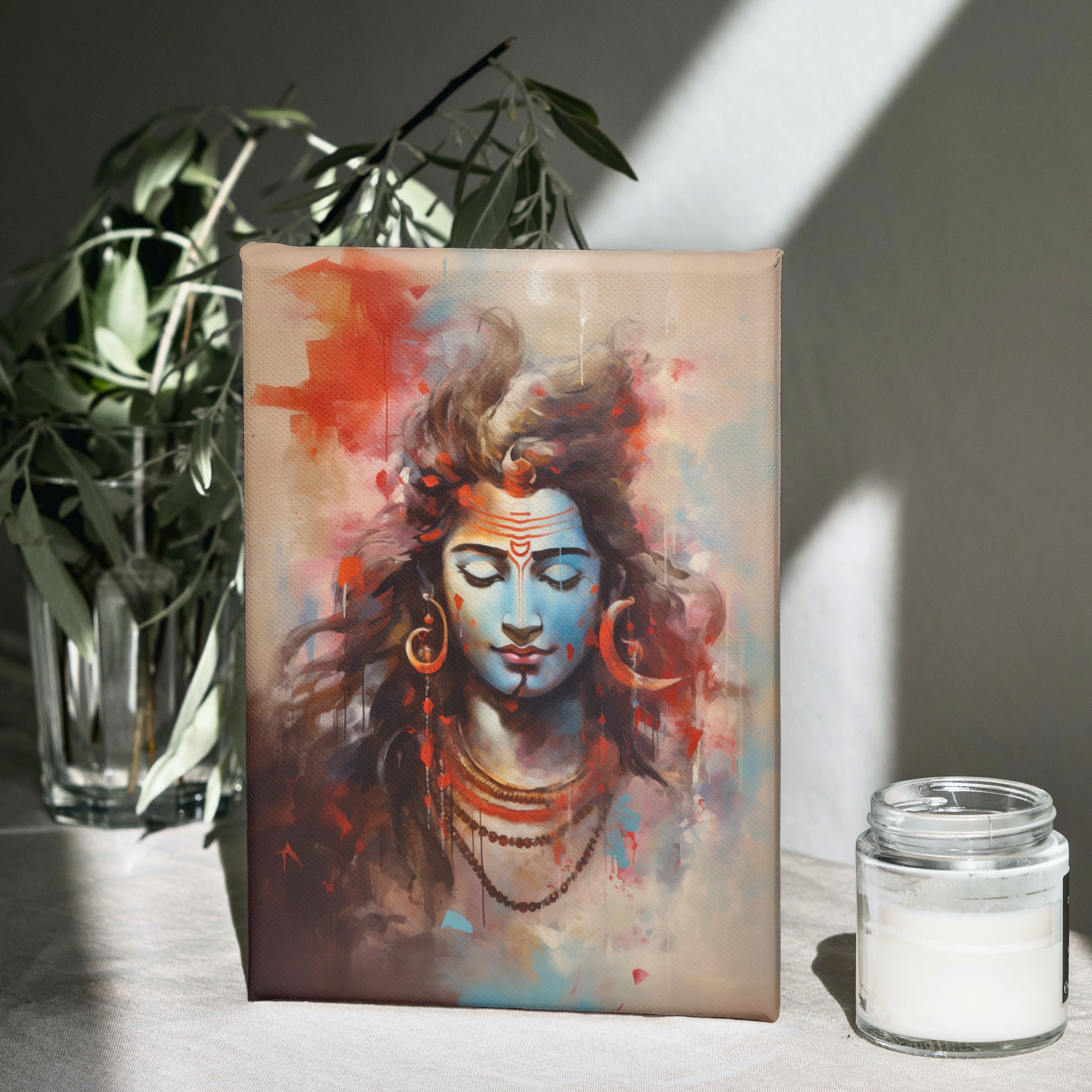 SHIVA PAINTING Canvas, Shiva Picture, Shiva Print, Warrior Art, Hindu ...