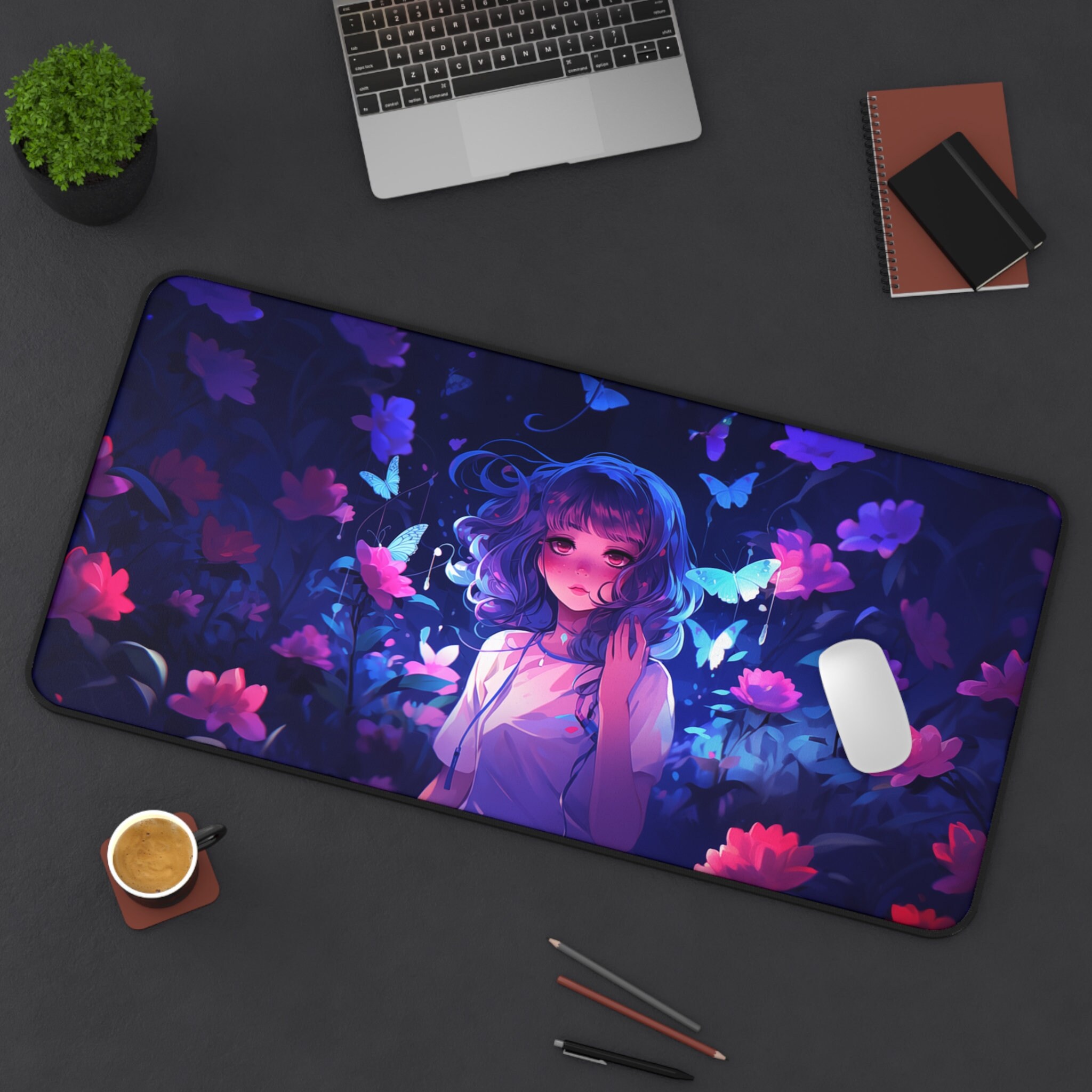 Anime Mouse Pad, Lofi Desk Mat, Kawaii Desk Mat Vaporwave Desk Mat ...