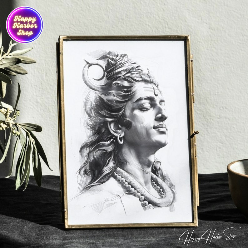 LORD SHIVA Printable Art Shiva God Indian Traditional Shiva Artwork ...