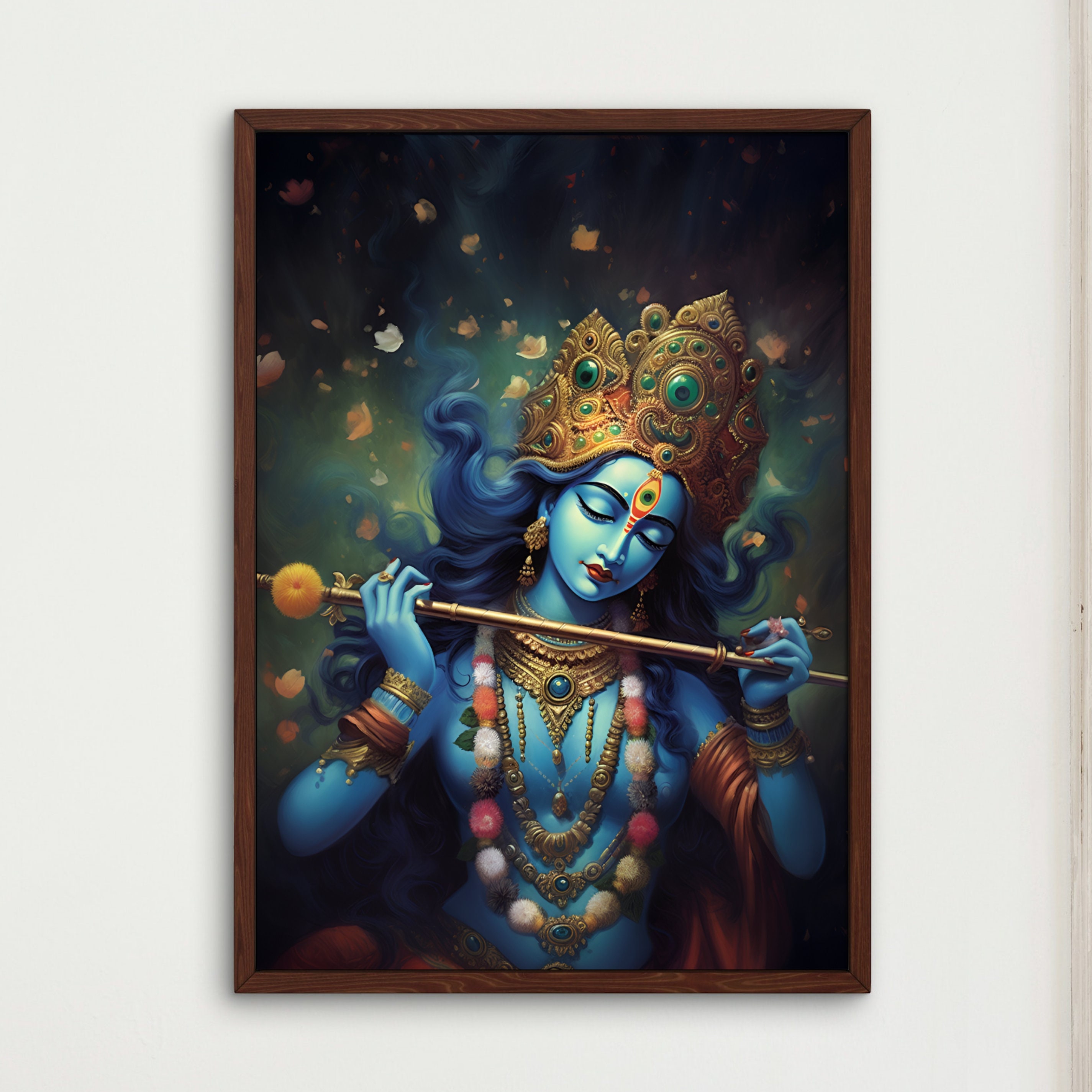KRISHNA PAINTING Canvas, Krishna Picture, Lord Krishna Print Art, Hindu ...