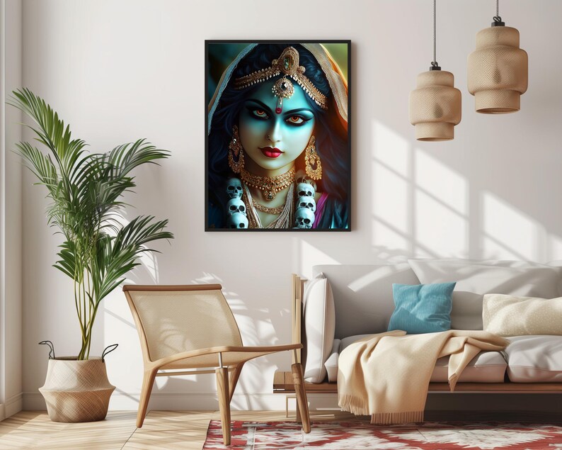 Kali Ma Painting, Hindu Goddess Kaali Maa, Indian Deity Decor, Hinduism ...