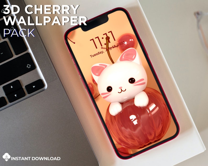 3D Aesthetic Kawaii Cute Cat Wallpaper for Mobile Phone 3D - Etsy