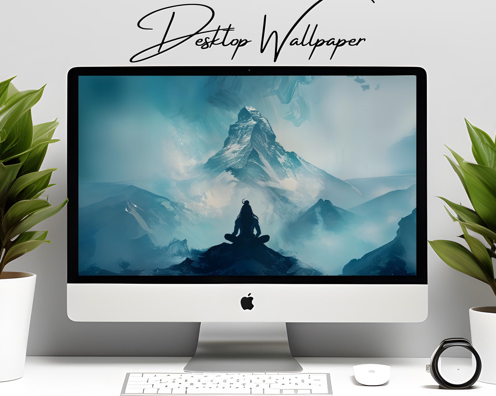 LORD SHIVA Meditating Wallpaper, Shiva Printable Art, Hindu God on ...