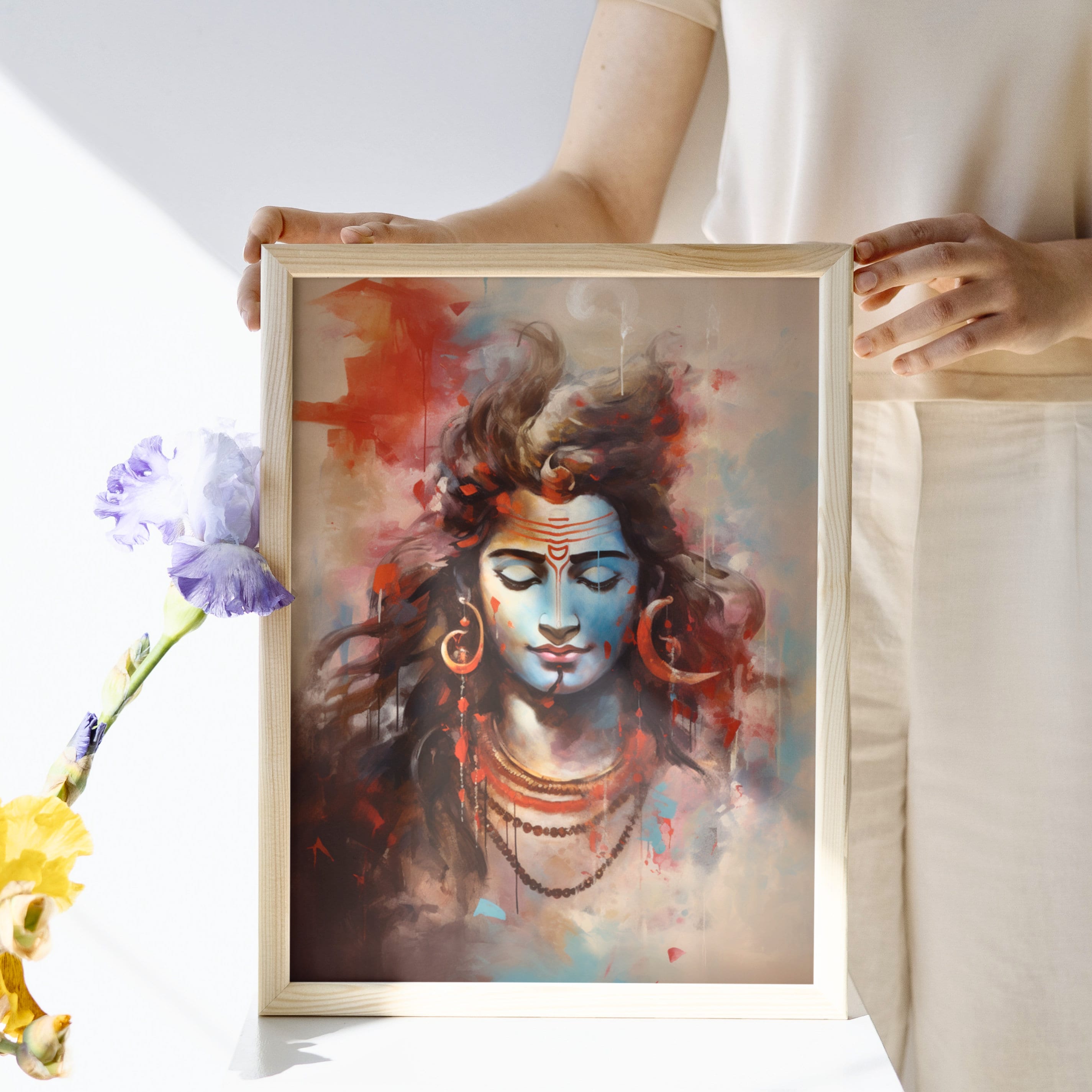 SHIVA PAINTING Canvas, Shiva Picture, Shiva Print, Warrior Art, Hindu ...