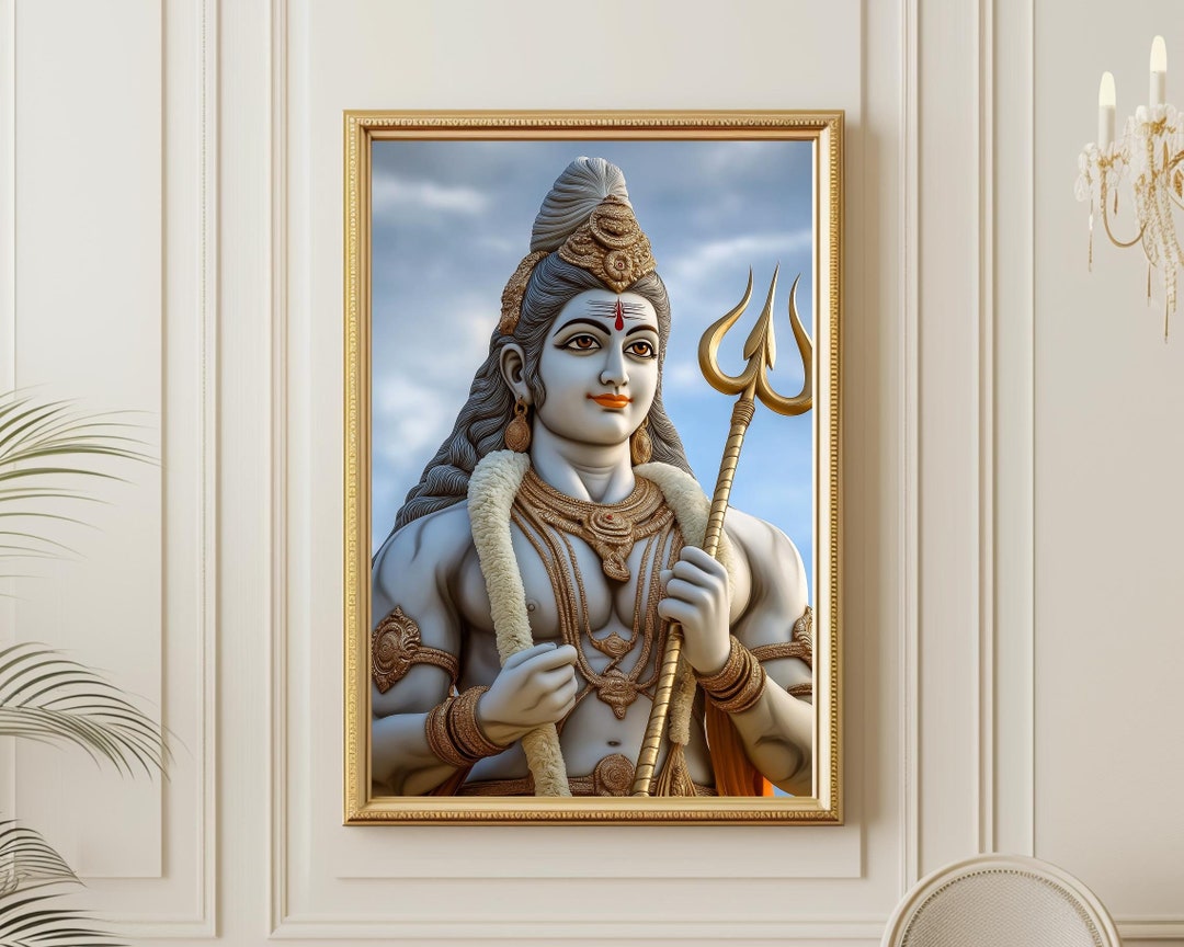 Shiva Art Lord Shiv Painting, Hindu God Canvas Art, Indian Devotional ...