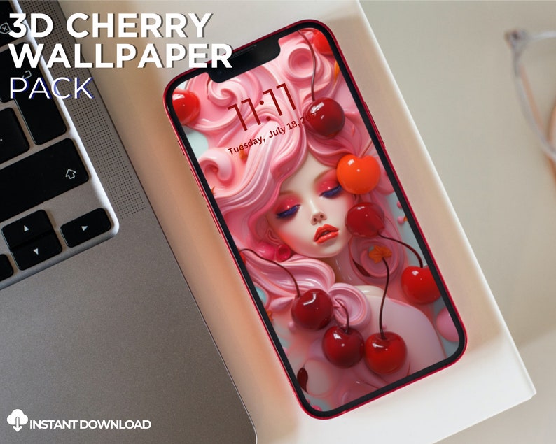 3D Aesthetic Cherry Wallpaper for Mobile Phone, 3D Android Ios iPhone ...