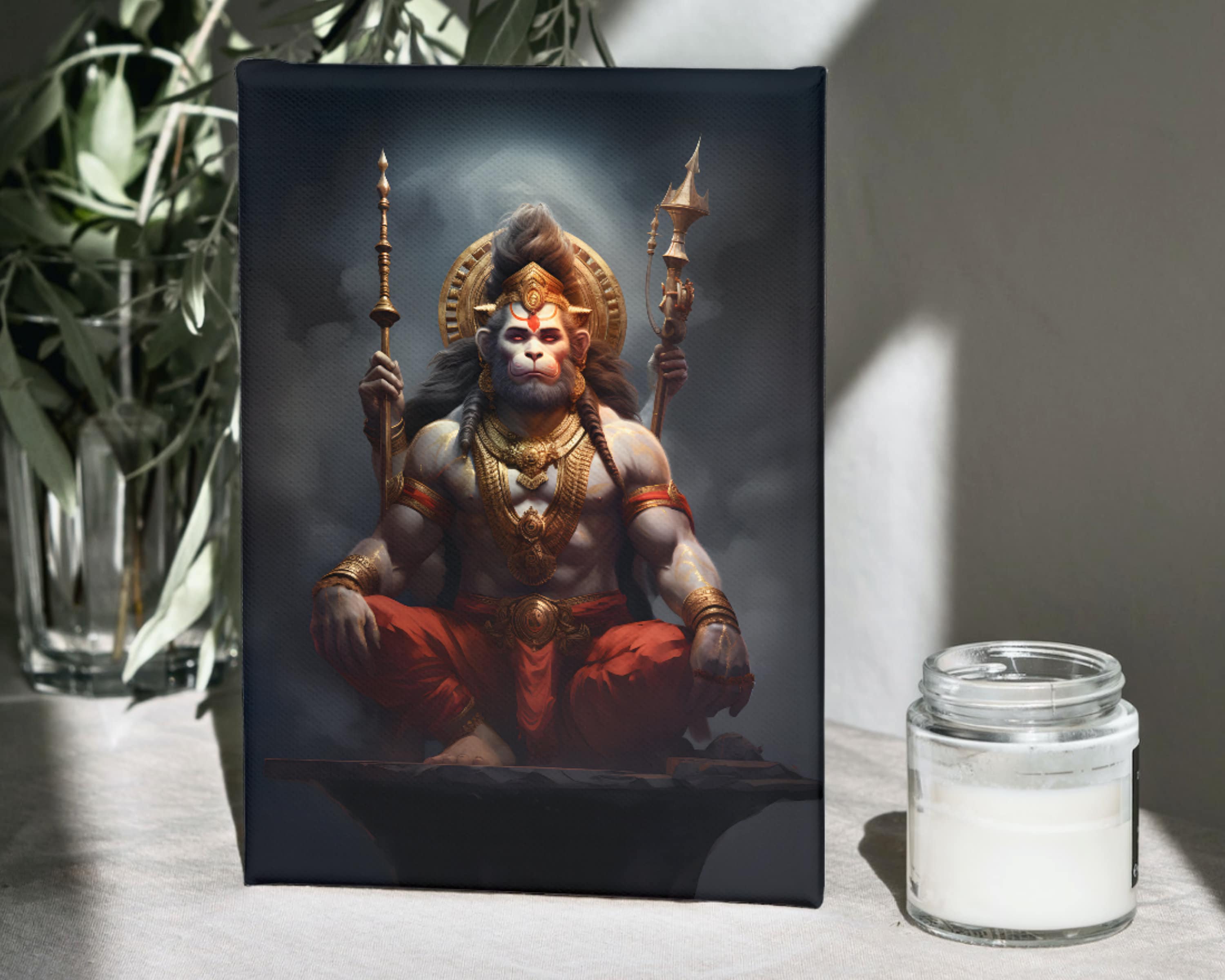 Lord Hanuman Art CANVAS, Hanuman Painting, Ramayana, Hindu Gods, Hindu ...