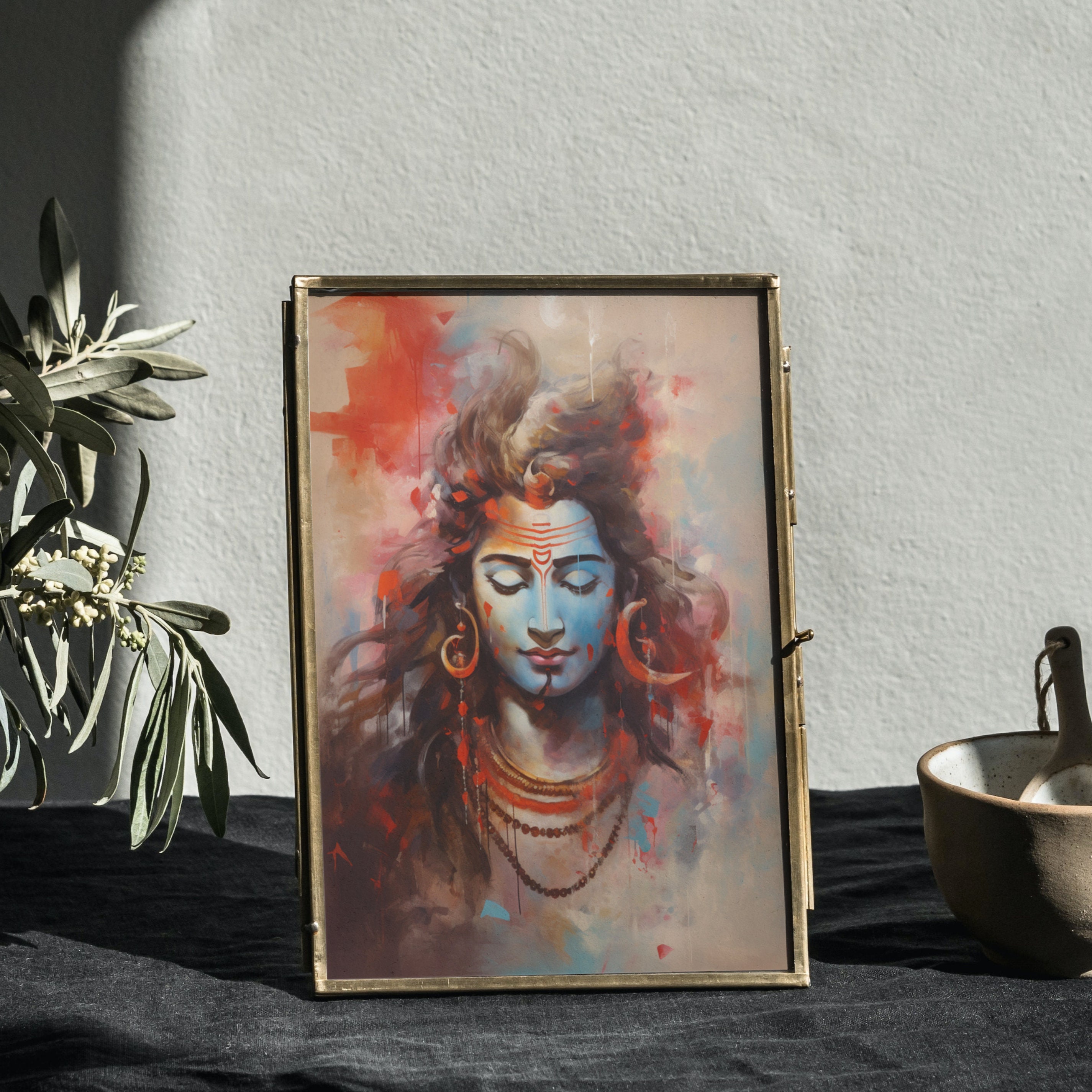 SHIVA PAINTING Canvas, Shiva Picture, Shiva Print, Warrior Art, Hindu ...