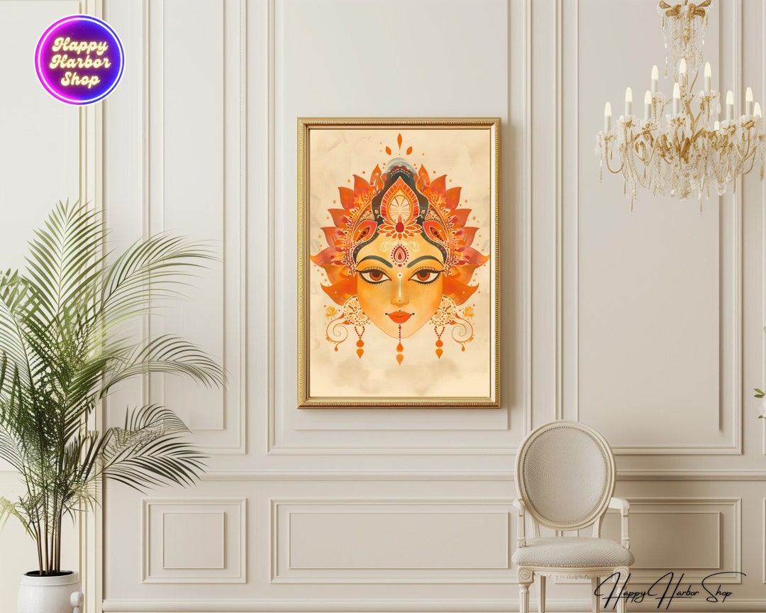 Durga Maa Painting Hindu Art Goddess Religious Wall Art Hinduism ...