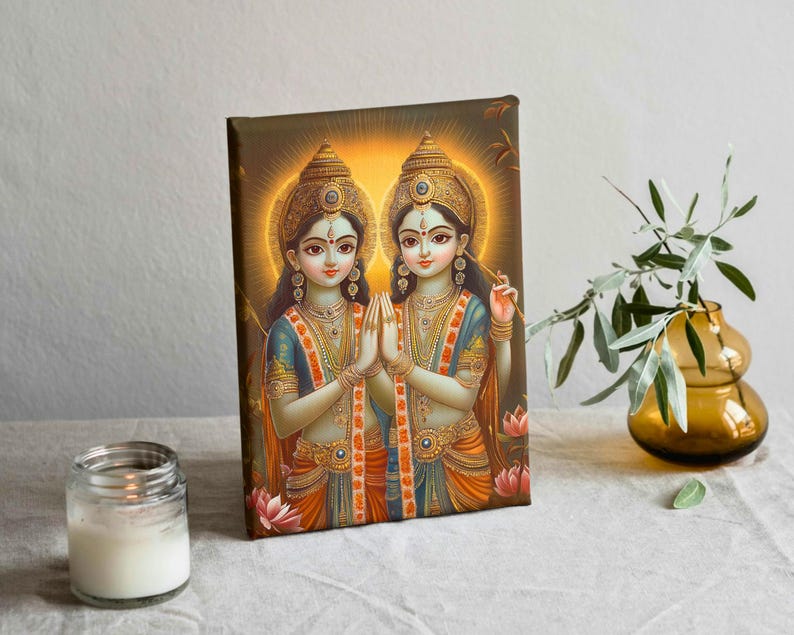Riddhi Siddhi Painting, Hindu Goddess Art, Ganesha Consorts, Indian ...