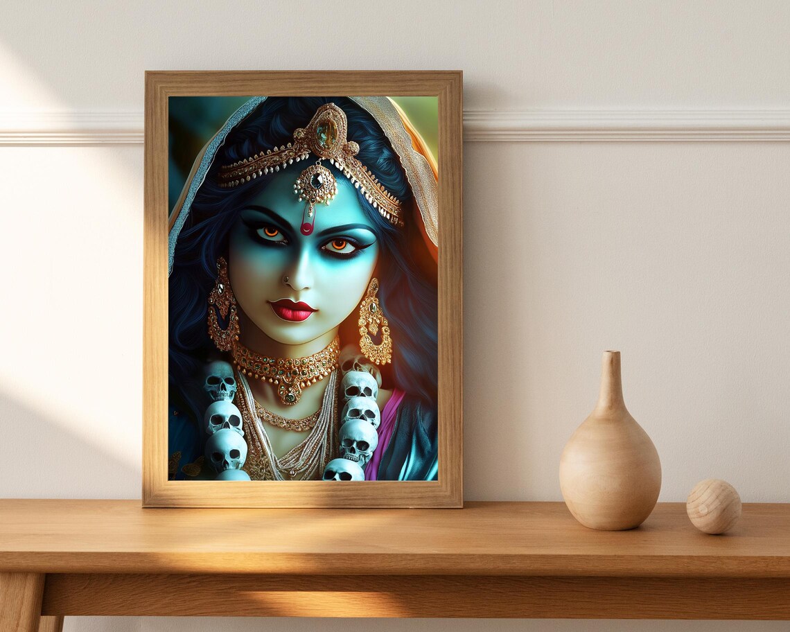 Kali Ma Painting, Hindu Goddess Kaali Maa, Indian Deity Decor, Hinduism ...