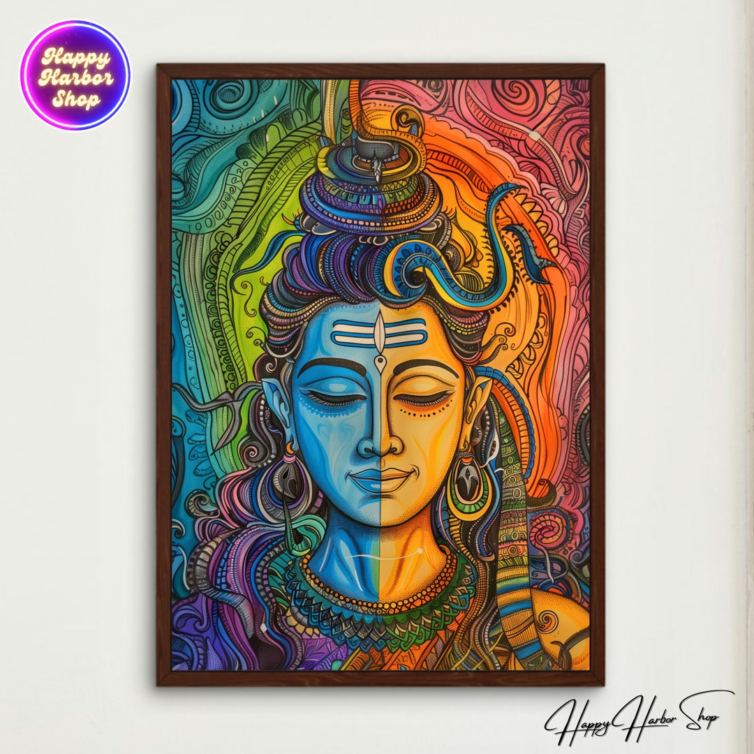 Shiva Abstract Painting, Spiritual God Art - Etsy