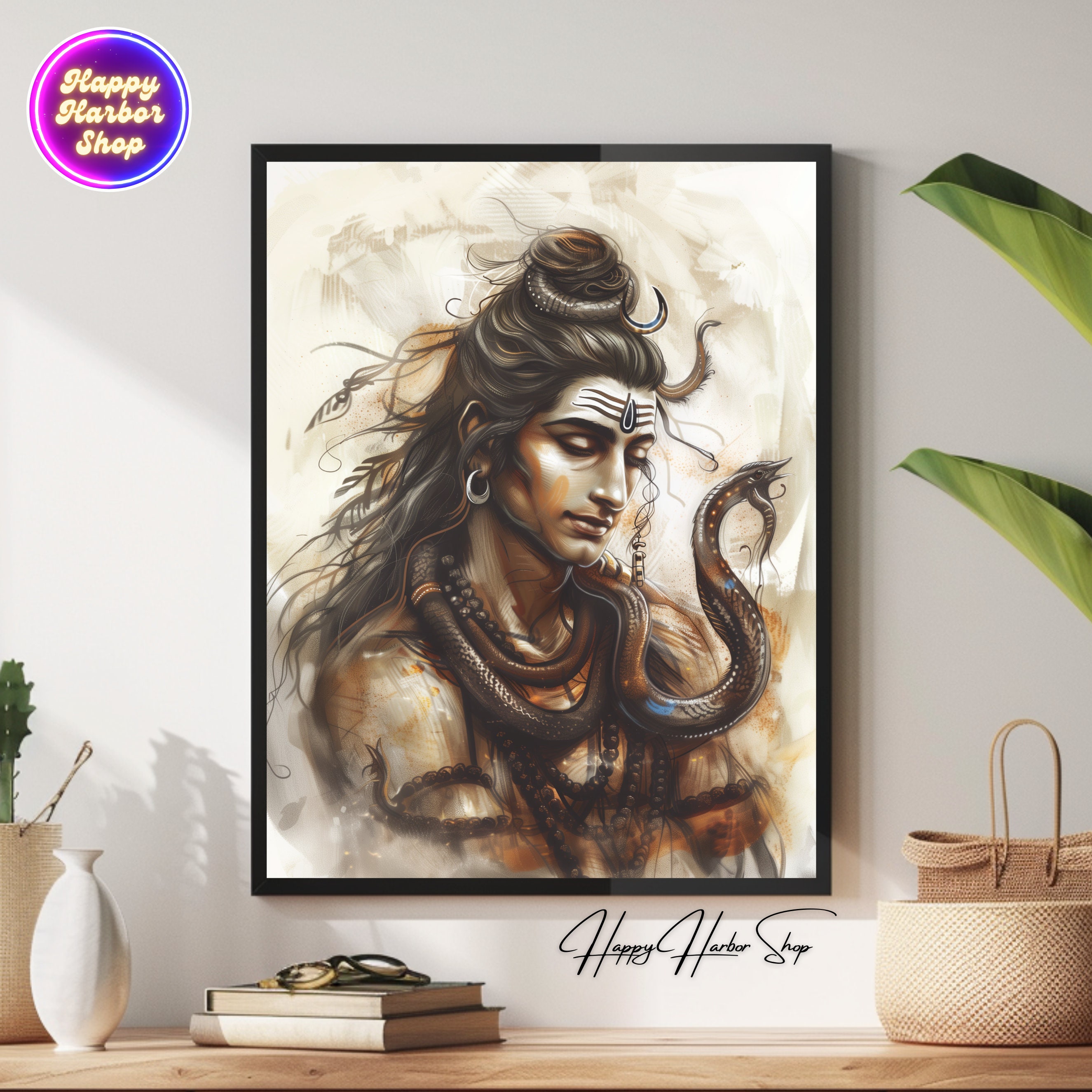 Lord Shiva Printable Art Shiva God Indian Traditional Artwork Hindu God ...