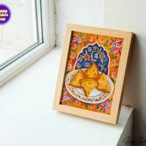 Samosa Poster, Indian Printable Wall Art, Desi Art, Modern South Asian ...