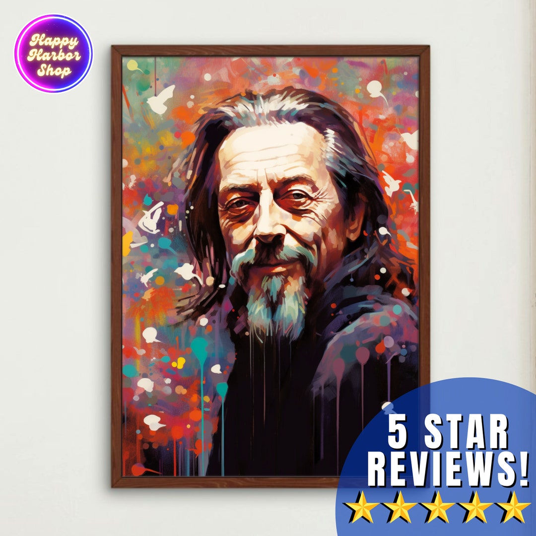 Alan Watts Art Wall Decor Alan Watts Portrait Painting Zen Philospher ...