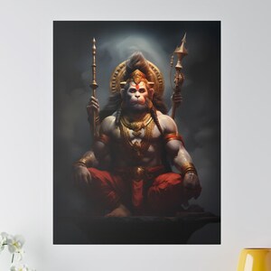 Lord Hanuman PRINT, Hanuman Painting, Monkey God, Ramayana, Hindu Gods ...