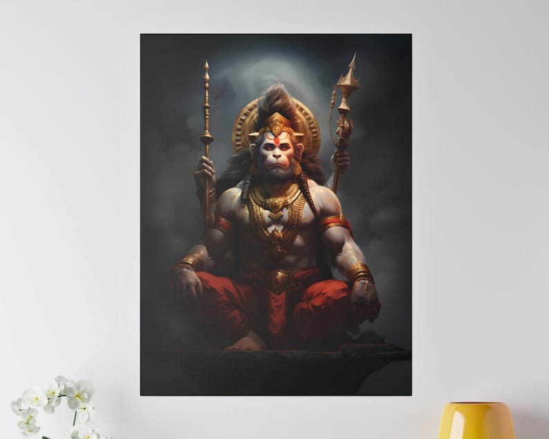 Lord Hanuman Art CANVAS, Hanuman Painting, Ramayana, Hindu Gods, Hindu ...