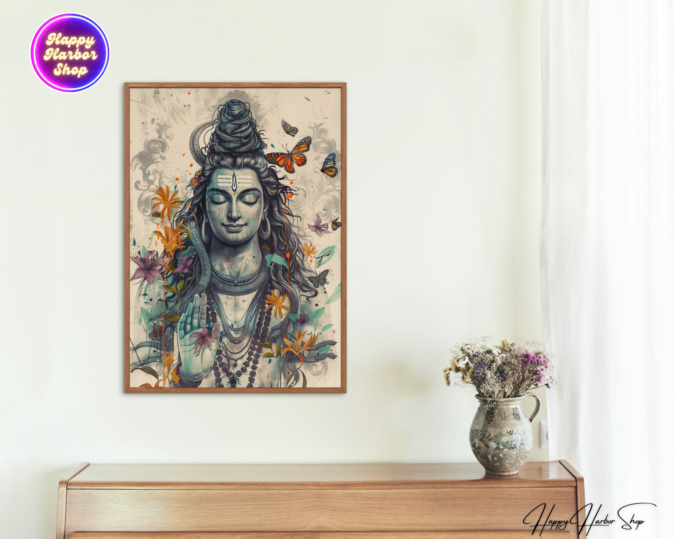 Lord Shiva Wall Art, Shiva Print, Traditional Hindu God Painting ...