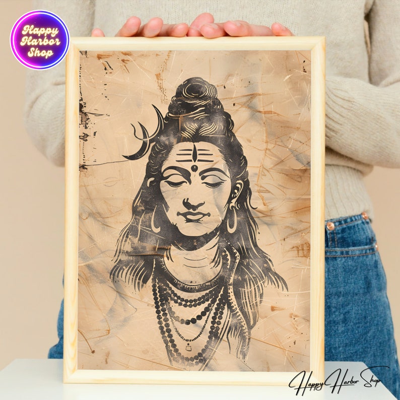 LORD SHIVA Printable Shiva God Art Indian Traditional Shiva Artwork ...