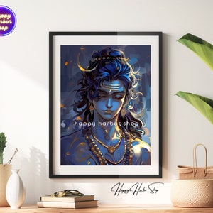 Shiva Painting, Lord Shiva Poster, Shiva Print, Hindu God Art, Hinduism ...