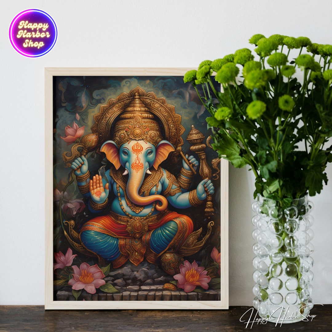 Ganesha Wall Art, Lord Ganesh Painting, Hindu God Ganesha, Hindu Wall ...