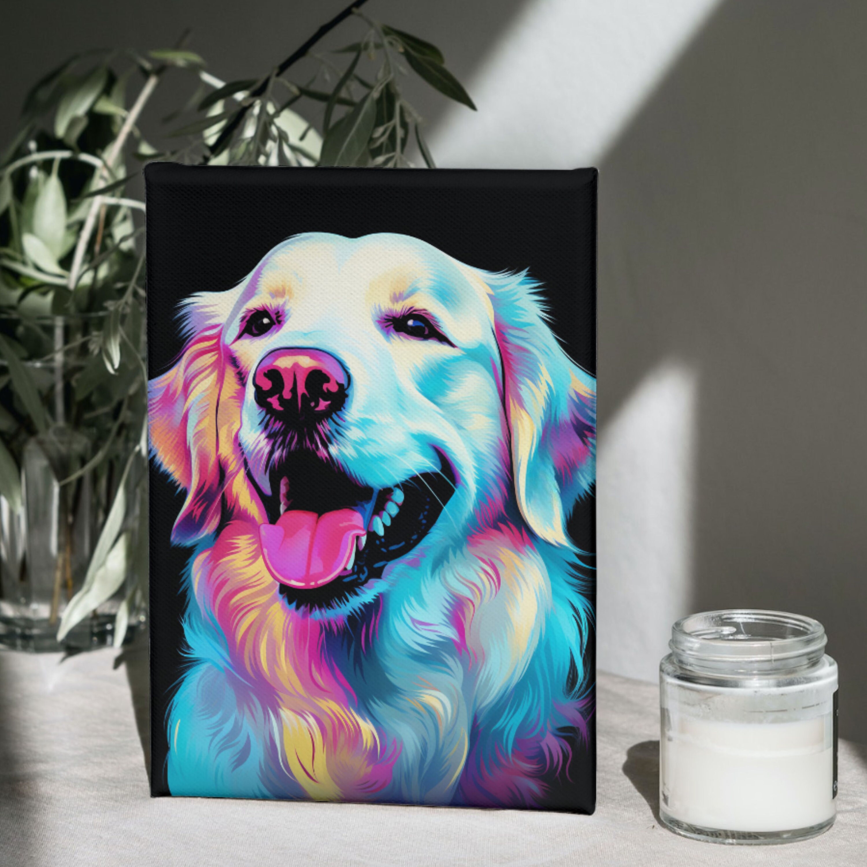 PET POP ART Canvas, Custom Pop Art Pet Portrait, Hand Drawn Colorful ...