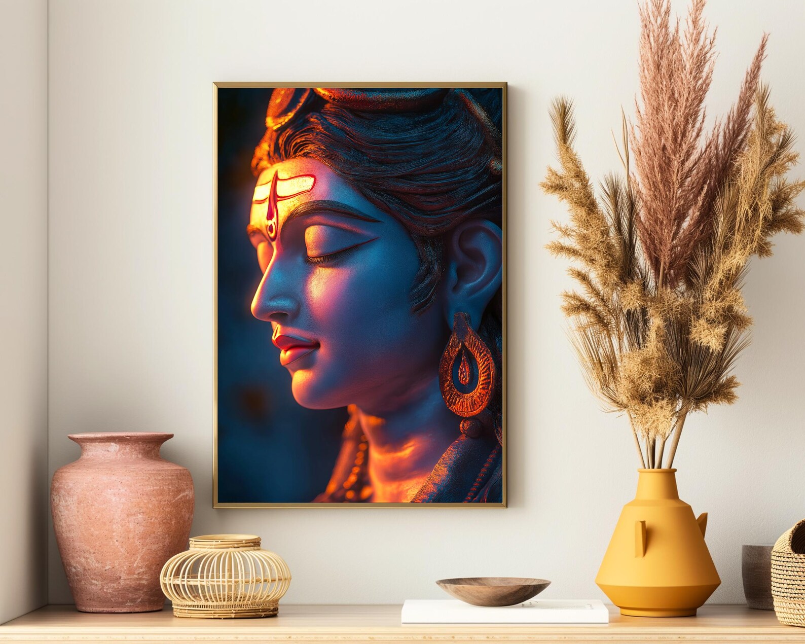 Lord Shiva Wall Art, Hindu God Painting, Shiv Ji Poster, Hinduism Decor ...