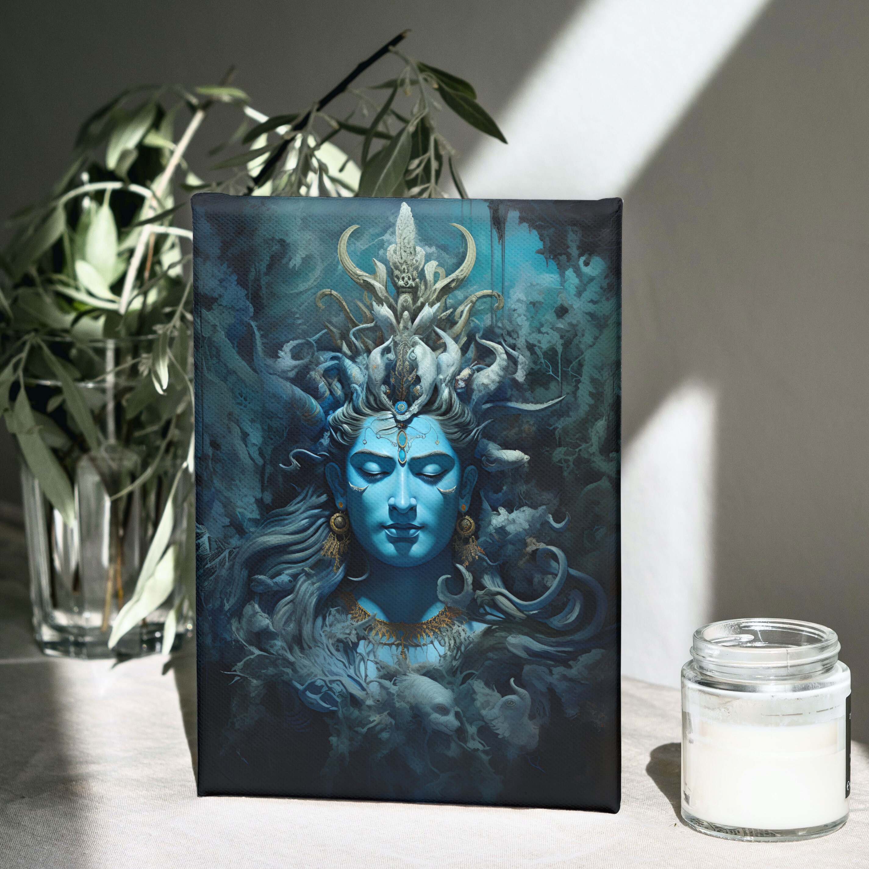 Lord Shiva Painting Shiva Wall Art God Shiva Decor Shiva Canvas Hindu ...