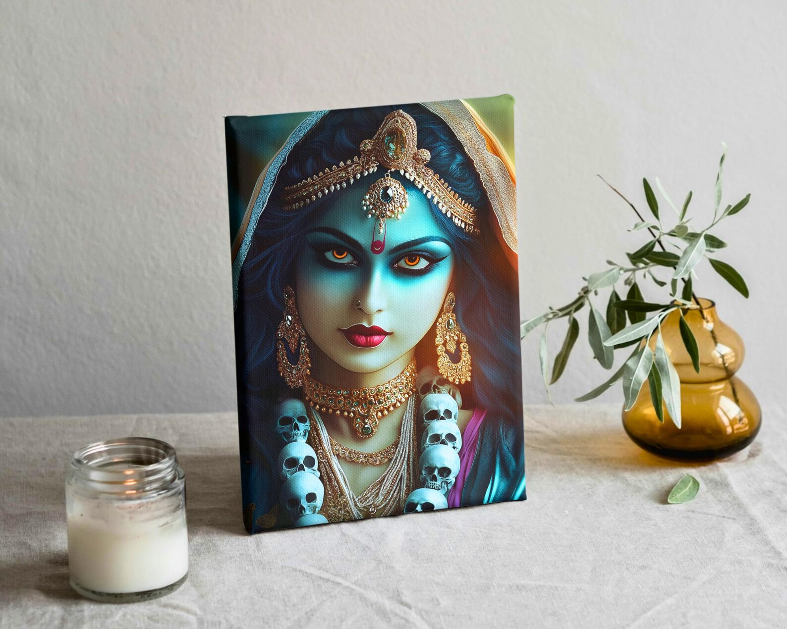 Kali Ma Painting, Hindu Goddess Kaali Maa, Indian Deity Decor, Hinduism ...