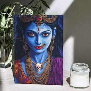 Goddess Kali Ma Painting, Hindu Wall Art, God Kali Maa Poster, Indian ...
