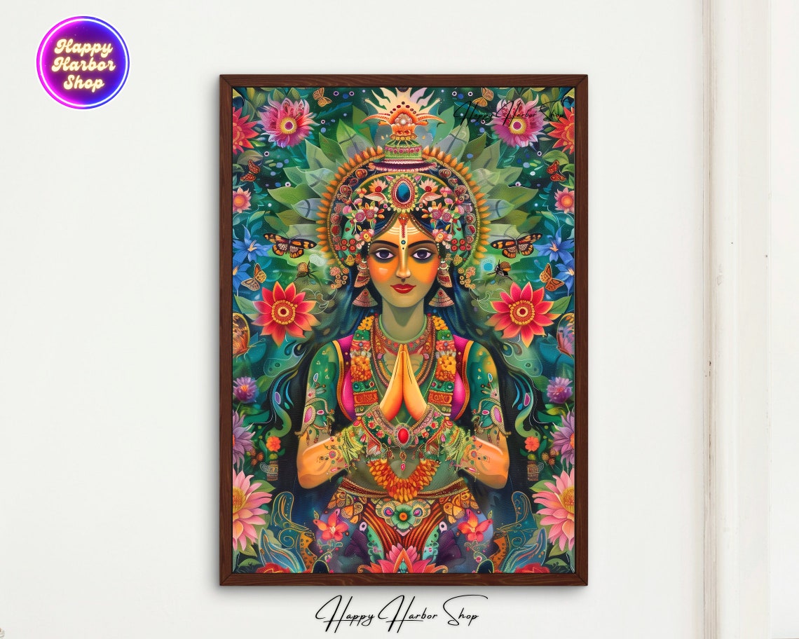 Goddess Durga Painting, Set of 3, Hindu God Wall Art, Goddess Durga ...