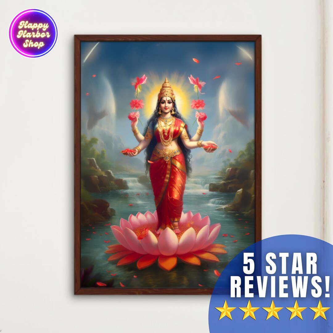 Lakshmi CANVAS PAINTING, Goddess Lakshmi Painting, Lakshmi Puja Decor ...