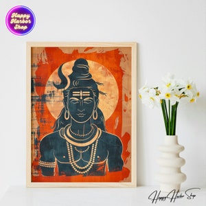LORD SHIVA Printable Hindu God Wall Art Aesthetic Home Decor Spiritual ...