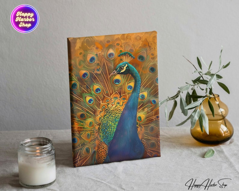 Peacock Wall Art, Traditional Bird Illustration, Indian Painting ...