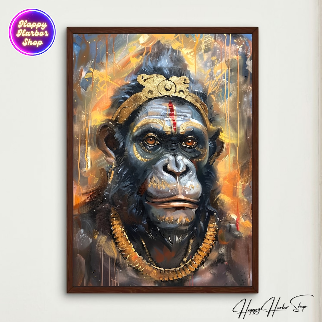 Hanuman Printable Poster Hindu God Wall Decor Digital - Etsy