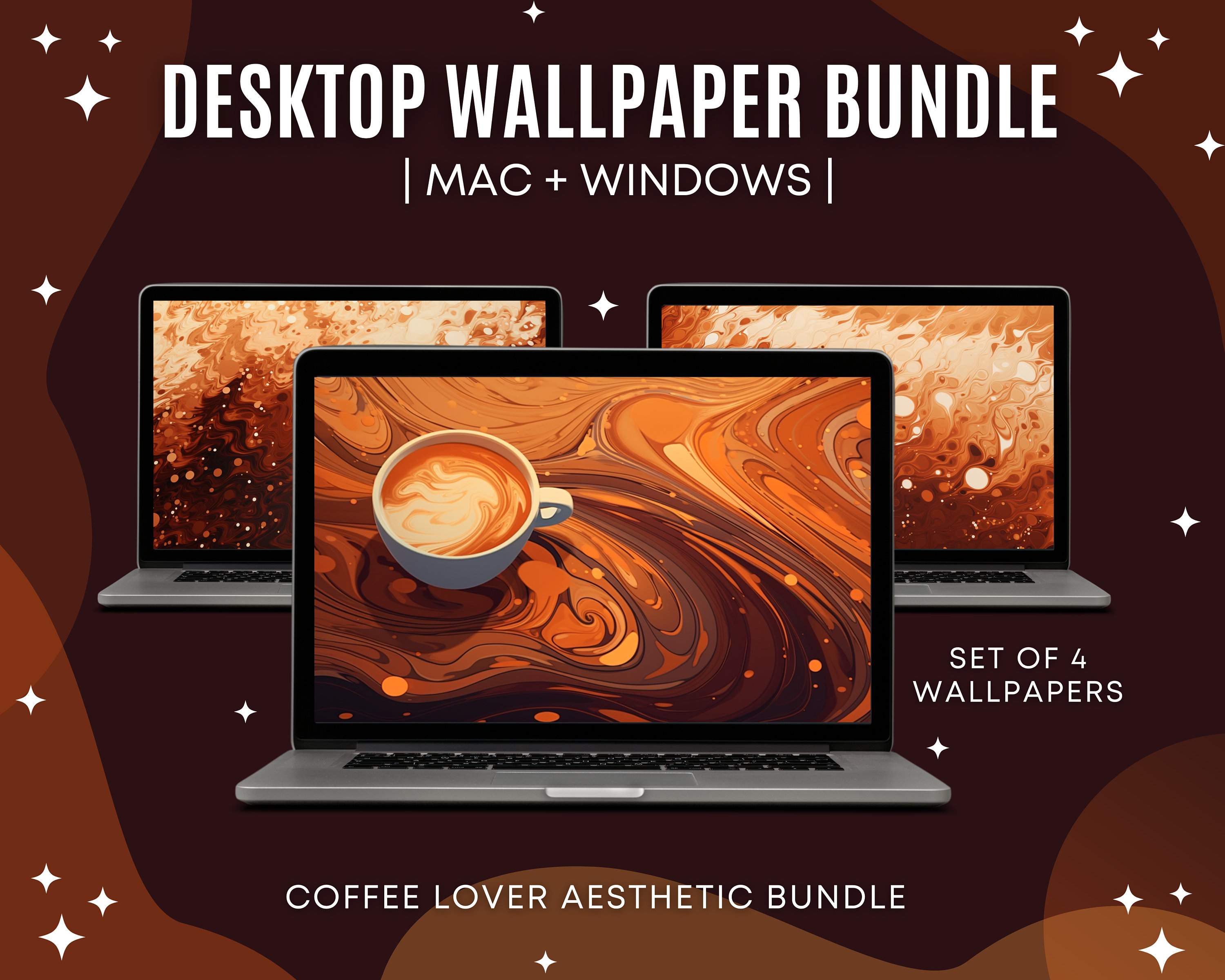 Coffee Wallpapers Desktop Background Neutral Aesthetic - Etsy