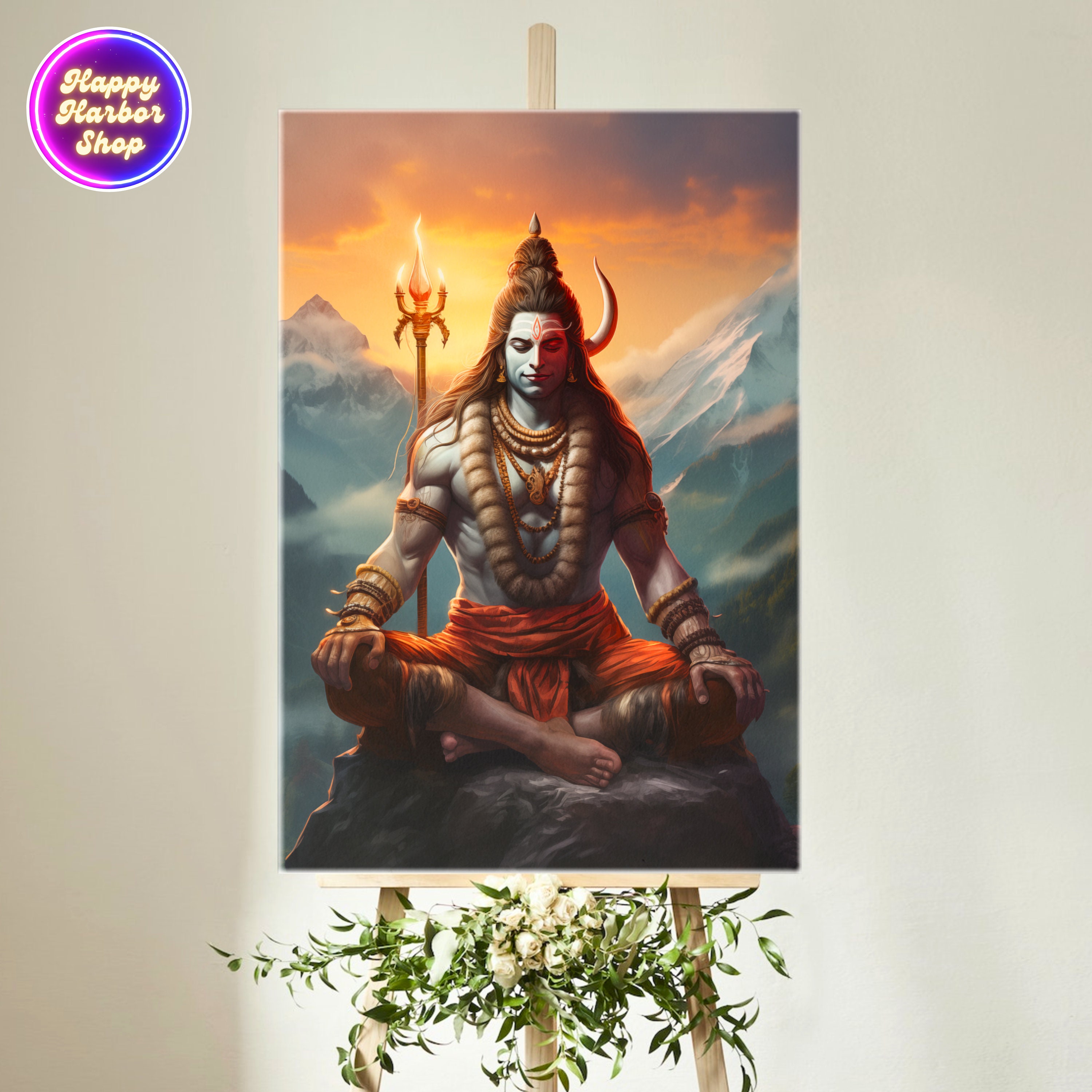 LORD SHIVA PAINTING Shiva Canvas Art Traditional Lord Shiva Art Hindu ...