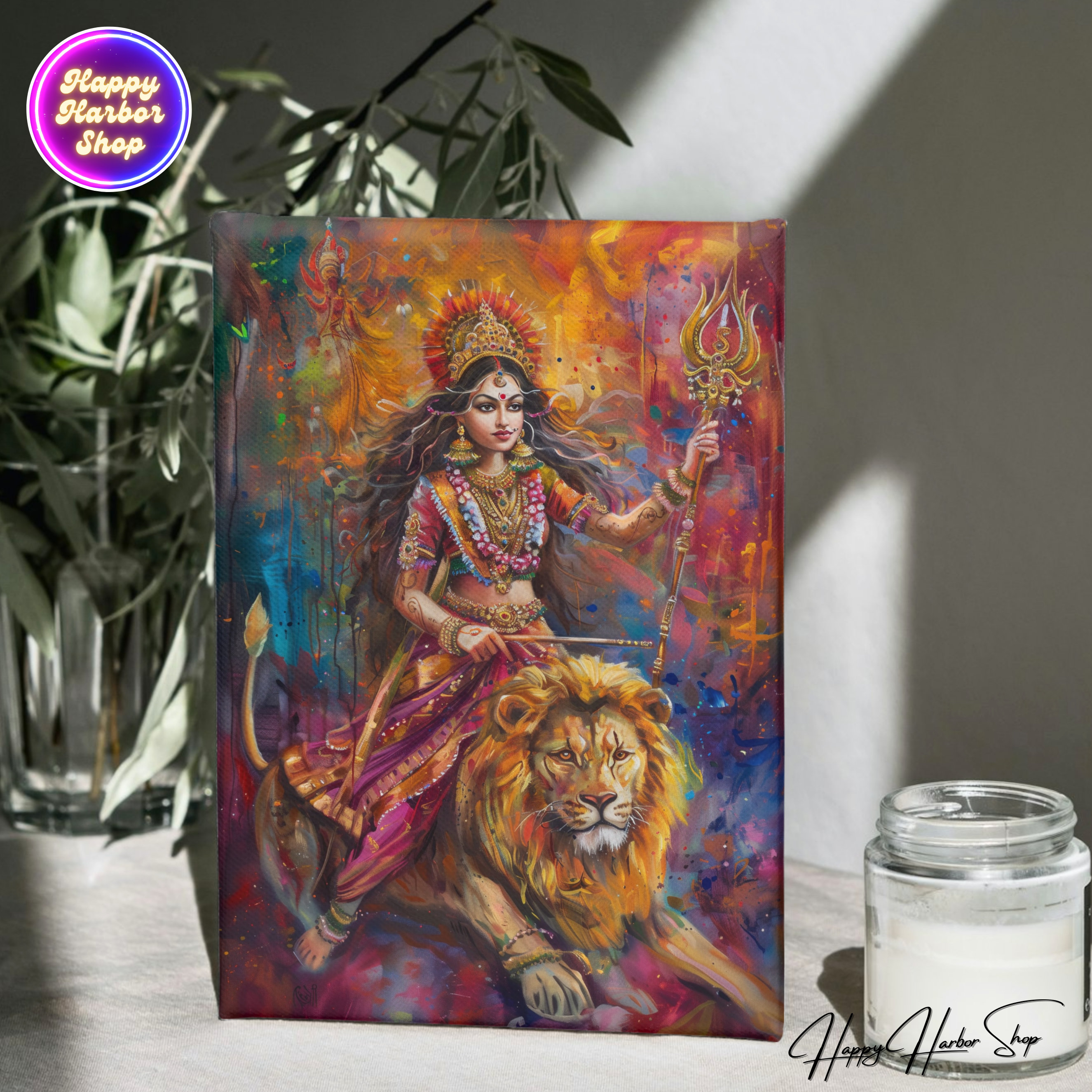 Durga Maa Painting Hindu Goddess Durga Wall Art Indian Art Decor Canvas ...