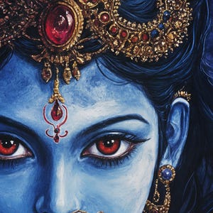 Goddess Kali Ma Painting, Hindu Wall Art, God Kali Maa Poster, Indian ...