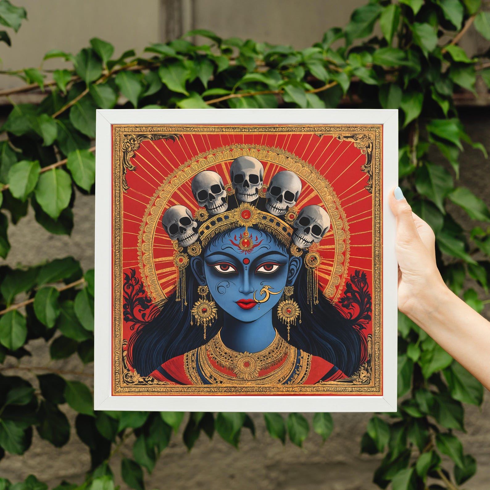 Goddess Kali Painting, Hindu God Printable Wall Art, Kali Ma Poster ...