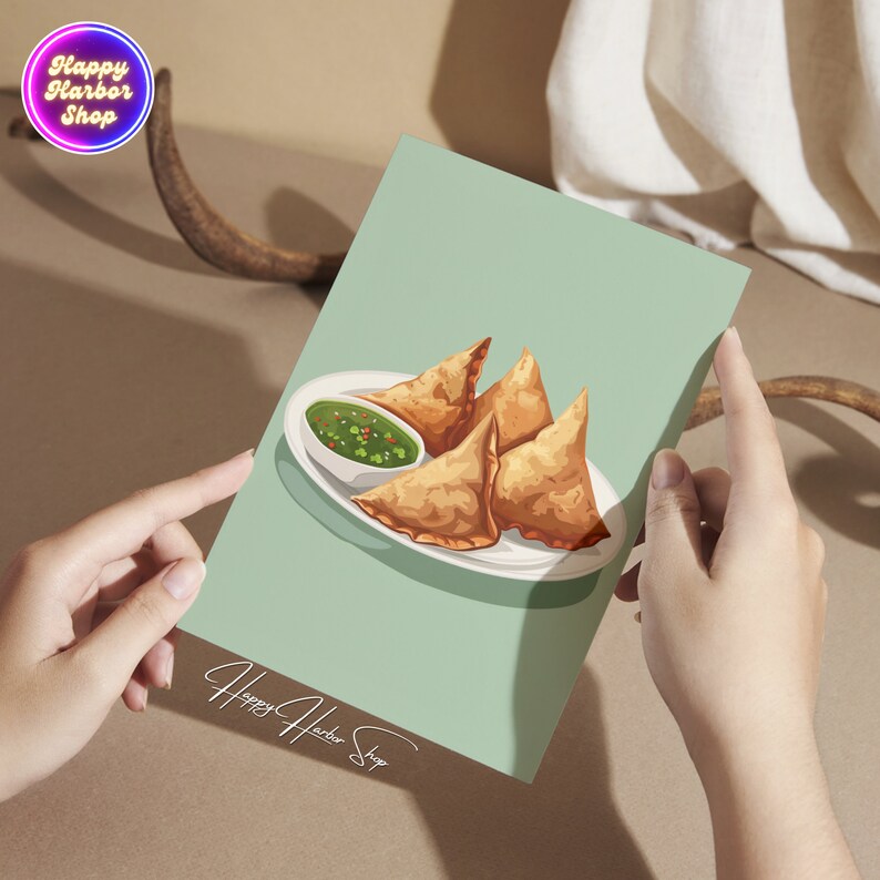 Samosa Art, Modern Asian Kitchen Decor, India Food Art Print, Indian ...
