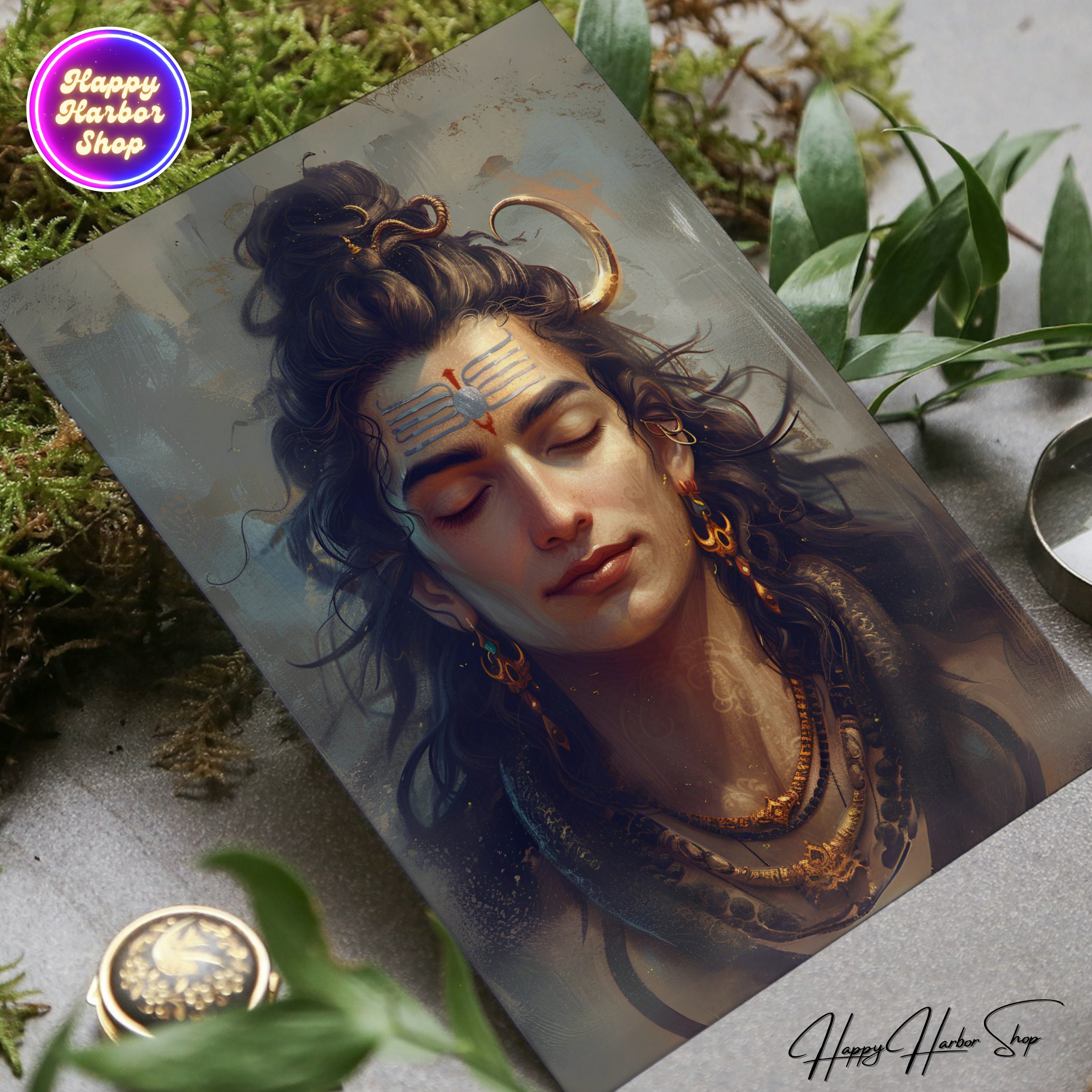 Lord Shiva Art Canvas Painting, Shiva Meditation Wall Art, Hindu God ...