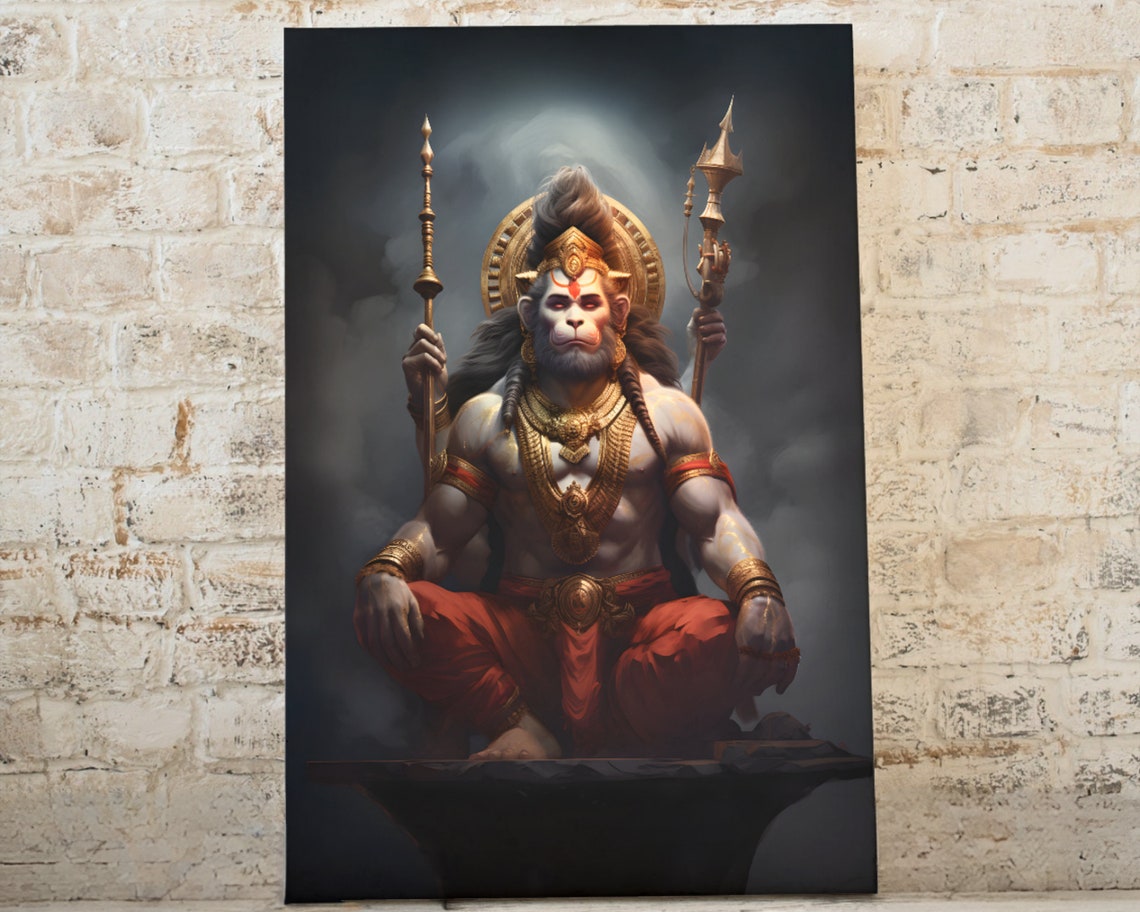 Lord Hanuman Art CANVAS, Hanuman Painting, Ramayana, Hindu Gods, Hindu ...