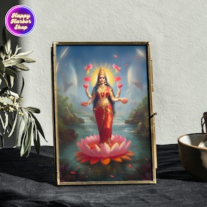 Lakshmi, Goddess Lakshmi Print, Lakshmi Puja, Diwali Poster, Lakshmi ...